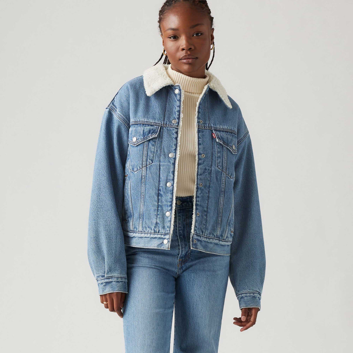 Levi's Womens 90'S Sherpa Trucker Jacket, inner adventurer, a4435-0011 ...